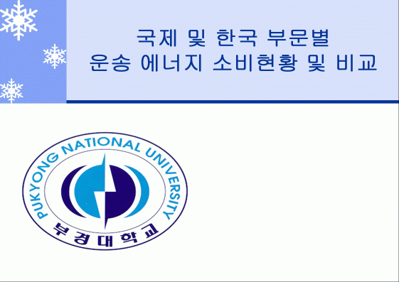 국제 및 한국 부문별 운송에너지 소비현황 및 비교 발표