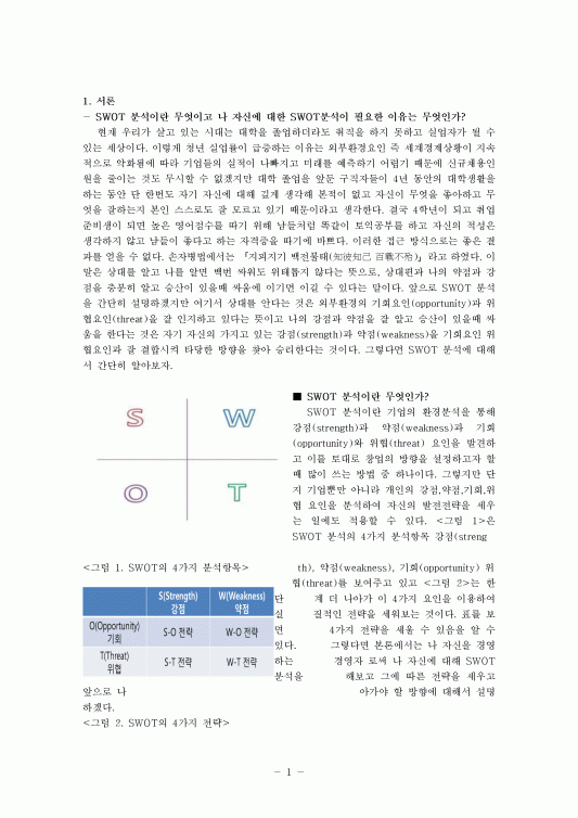 [마케팅원론]_성공을 위한 인생의_SWOT분석
