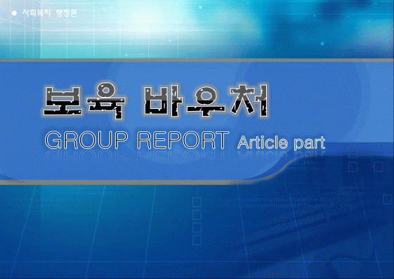보육바우처 레포트 자료