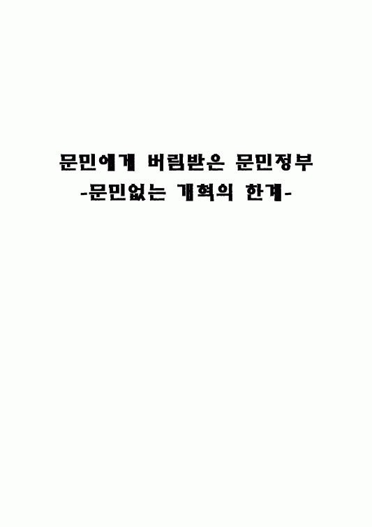 문민에게 버림받은 김영삼 정부 (문민없는 개혁의 한계)