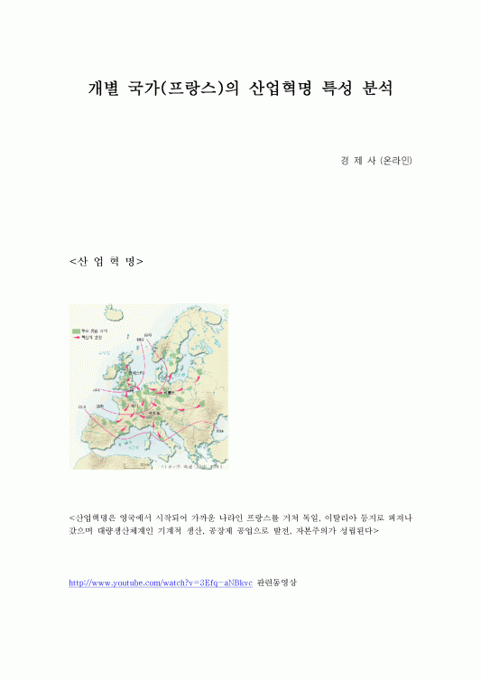 프랑스의 산업혁명 특성분석