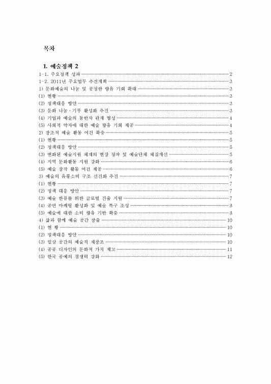 예술정책 레포트 자료