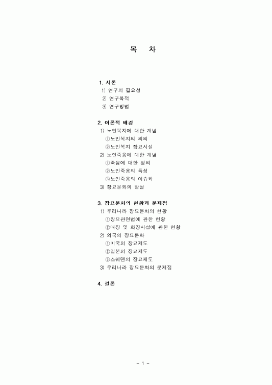 장묘 문화 레포트 자료
