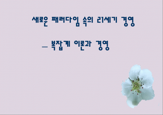 새로운 패러다임 속의 21세기 경영