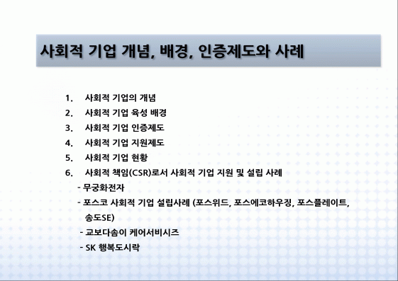 [사회적 기업] 사회적 기업 개념, 배경, 인증제도와 사례