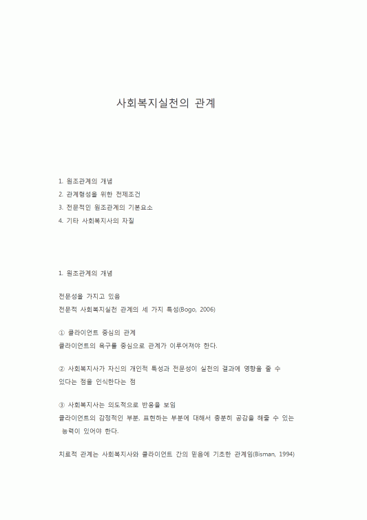 사회복지실천의 관계