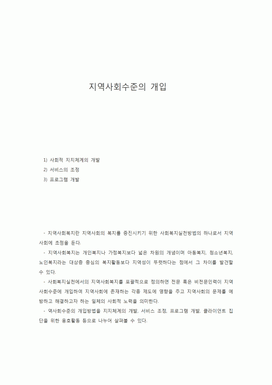 지역사회수준의 개입