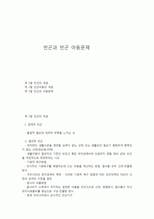 빈곤과 빈곤 아동문제