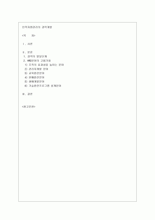 인적자원관리의 경력개발