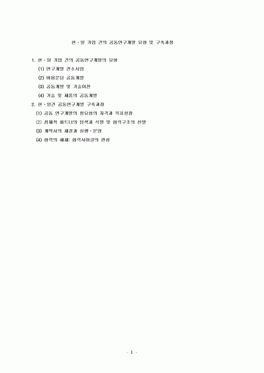 [전략적 제휴] 한국과 일본 기업간 공동연구개발 사례