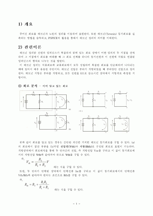 설계 레포트(테브닌 회로)