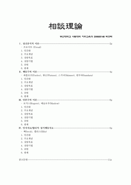 相談理論 레포트 자료