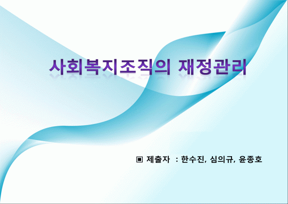 사회복지조직의 재정관리 재정관리의 기본개념