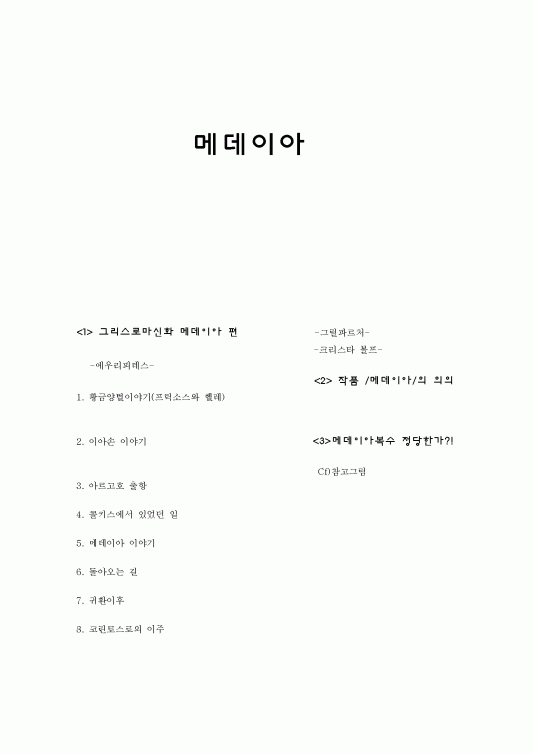 그리스 로마신화 - 메데이아(메디아Media)