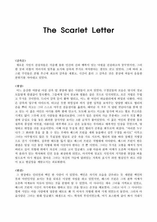 The Scarlet Letter (주홍글씨 )