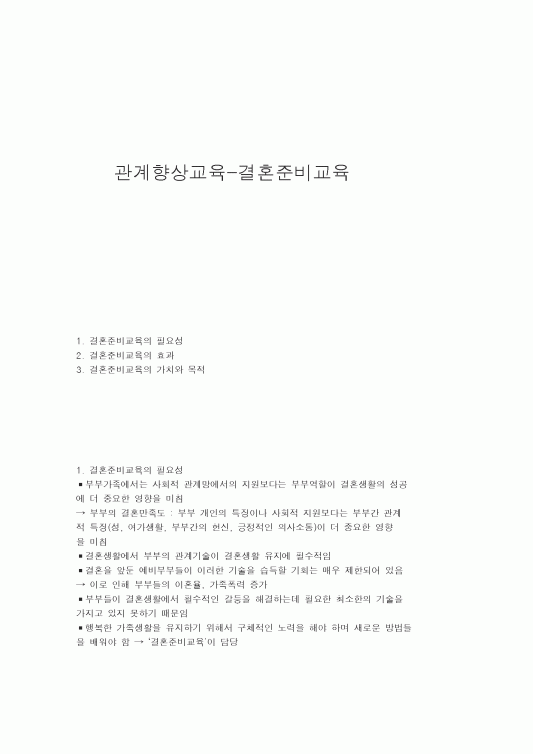 [관계향상교육] 결혼준비교육
