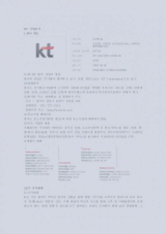KT 기업분석 레포트 자료