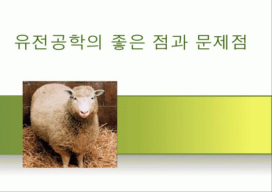 유전공학의 좋은점과 문제점