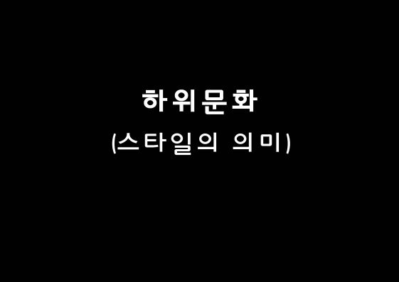 하위문화 (스타일의 의미)