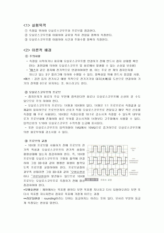 33장 오실로스코프 사용법_보고서