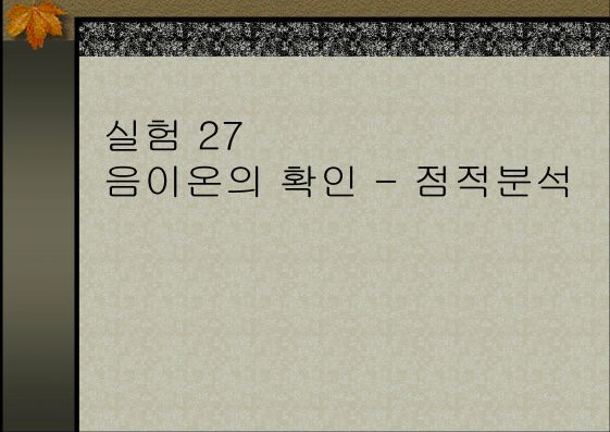 점적분석 레포트 자료