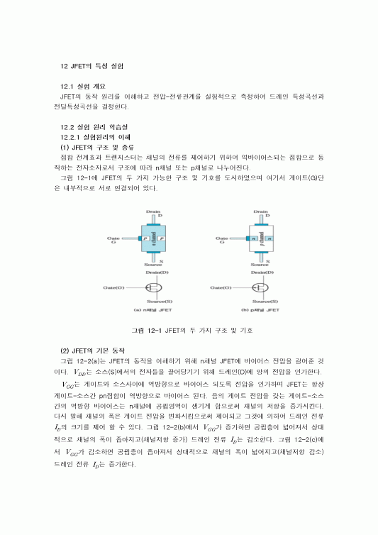 12 JFET의 특성 실험