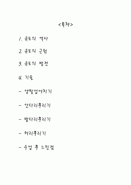 유도 레포트 자료