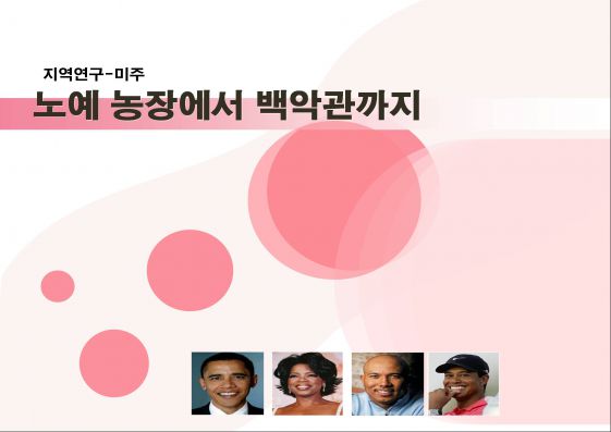 [지역연구-미주] 노예 농장에서 백악관까지 (흑인사회 변천사,미 흑인 사회,다문화,미국문화,다인종).PPT자료