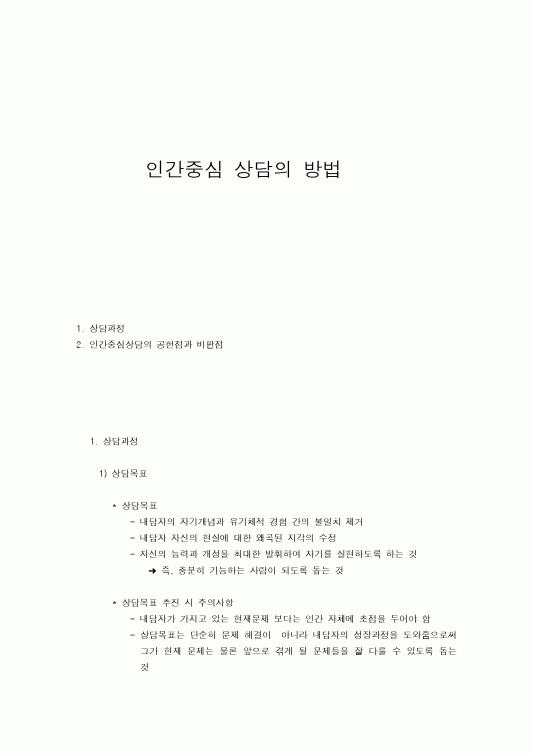 인간중심 상담의 방법