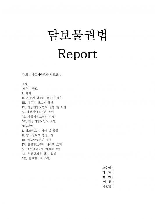 가등기 담보와 양도 담보