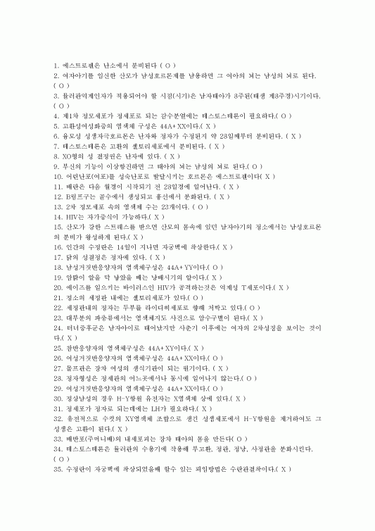 성의 생물학 (기말)