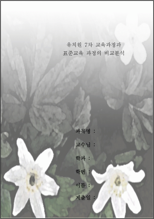 유치원 7차 보육과정과 표준 보육과정의 비교분석