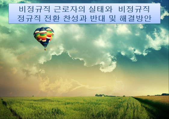 비정규직 근로자의 실태와  비정규직 정규직 전환 찬성과 반대 및 해결방안.PPT자료