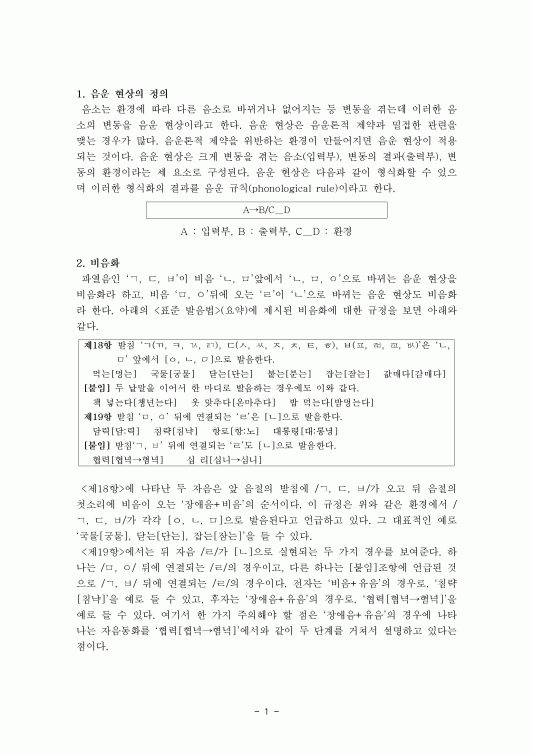 한국어의 발음에는 여러 가지 음운 현상이 있습니다. 비음화의 음운현상을 설명하고 어떻게 발음교육을 할 것인지에 대해 쓰시오. (외국어로서의한국어발음교육론)
