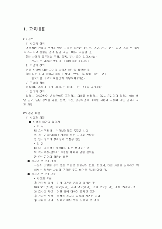 사실과 의견을 구분하여 듣기