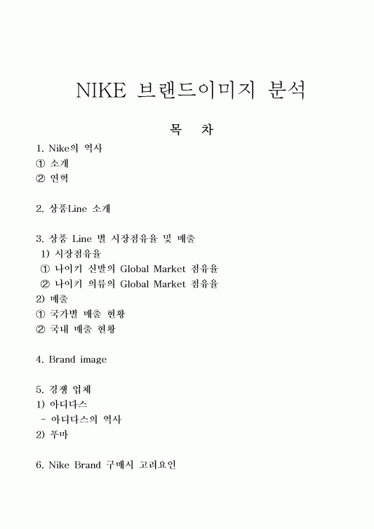 소비자행동론 - 나이키[NIKE] 브랜드이미지 분석