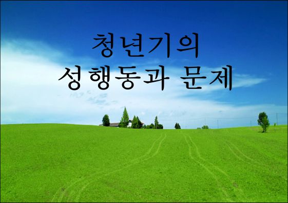 청년기의 성행동과 문제 [성적발달]