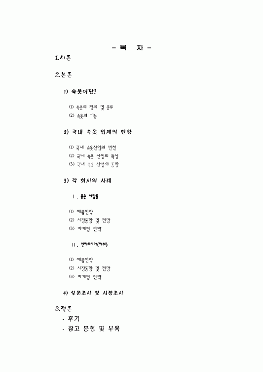 [시장조사론] 효과적 마케팅을 위한 속옷 시장조사