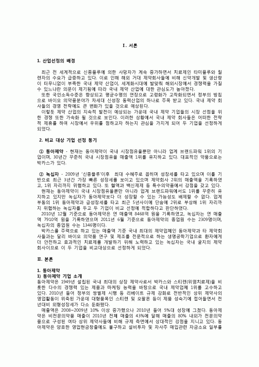 동아제약과 녹십자 전략적 제휴에 대해