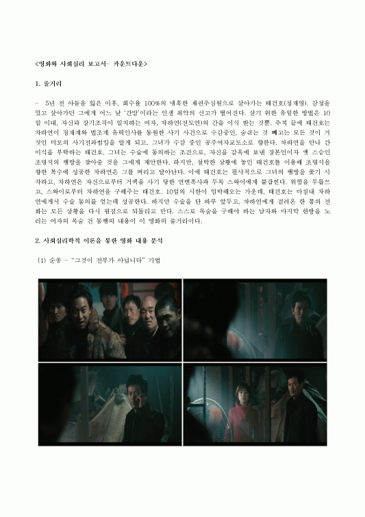 영화와 사회심리 보고서- 카운트다운