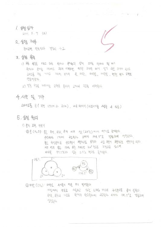 분자모형 만들기와 결정의 구조(예비)