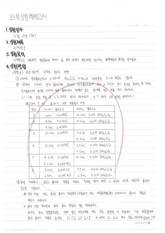 시계반응(예비)