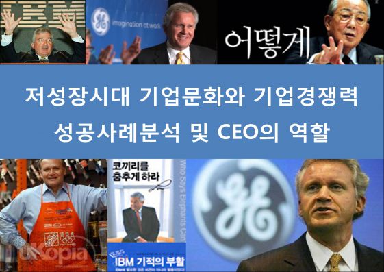 저성장시대 기업문화와 기업경쟁력 성공사례분석 및 ceo의 역할.ppt
