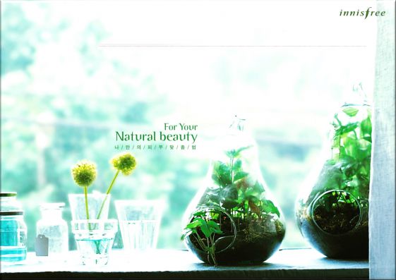 이니스프리(innisfree) (외부환경 분석, 화장품 산업 분석, 유통구조의 변화, 브랜드 분석, 아모레퍼시픽, 이니스프리 허브스테이션, 마케팅 관련, SWOT분석, STP 전략, 4P MIX 분석, 마케팅 사례).PPT자료