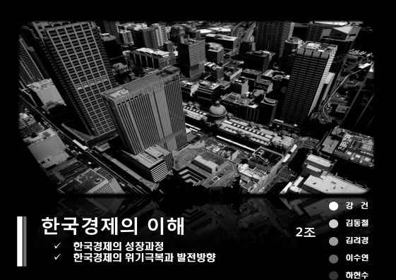 [한국경제의 이해] 한국경제의 성장과정, 위기극복 및 발전방향.ppt