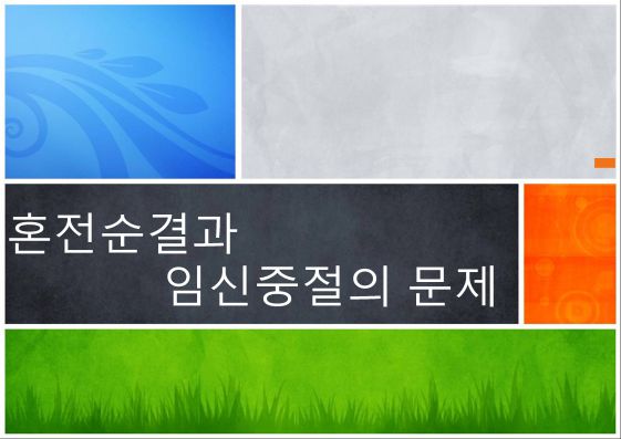 혼전순결과 임신중절의 문제