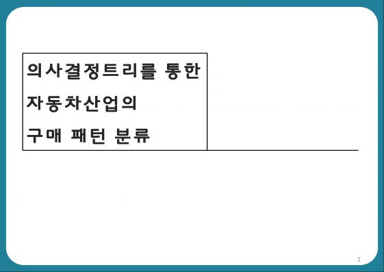 의사결정트리를 통한 자동차산업의 구매 패턴 분류,의사결정트리,데이터마이닝,CRM