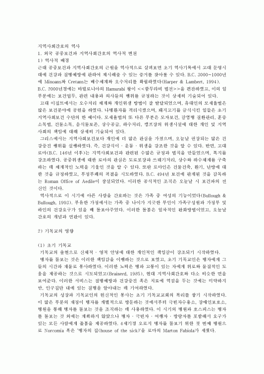 지역사회간호의 역사