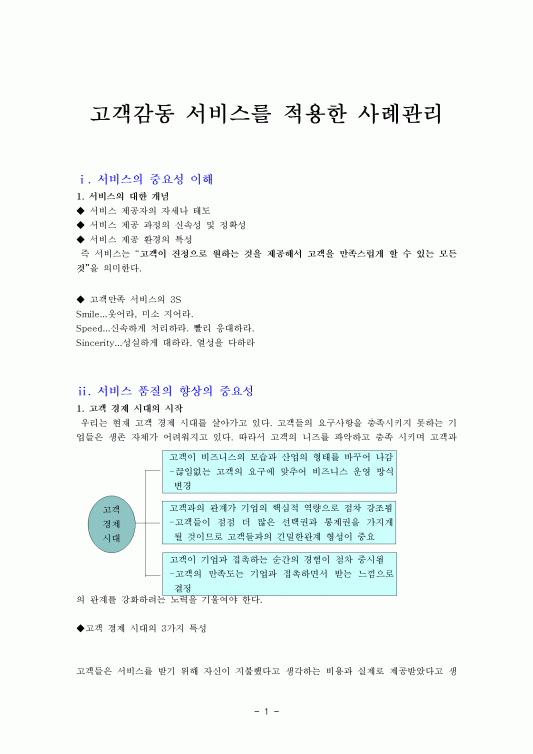 고객감동 서비스를 적용한 사례관리(실제 사례관리에 고객감동서비스 적용) - 고객 경험관리, 고객경험 디자인