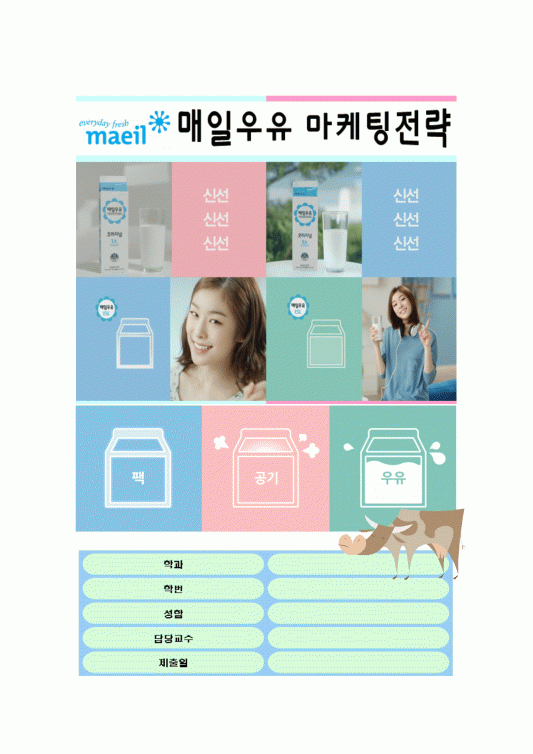 매일우유 마케팅전략(서론/자사분석/매일유업 전략/역사/거시환경분석/BCG매트릭스/광고분석/경쟁사분석/SWOT/STP/4P분석)